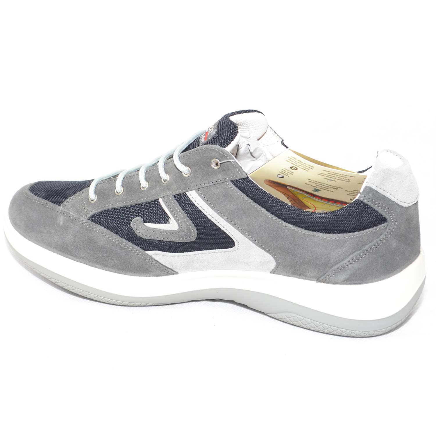 Scarpe uomo light step grisport calzature shork vesuvio grigio camoscio ...