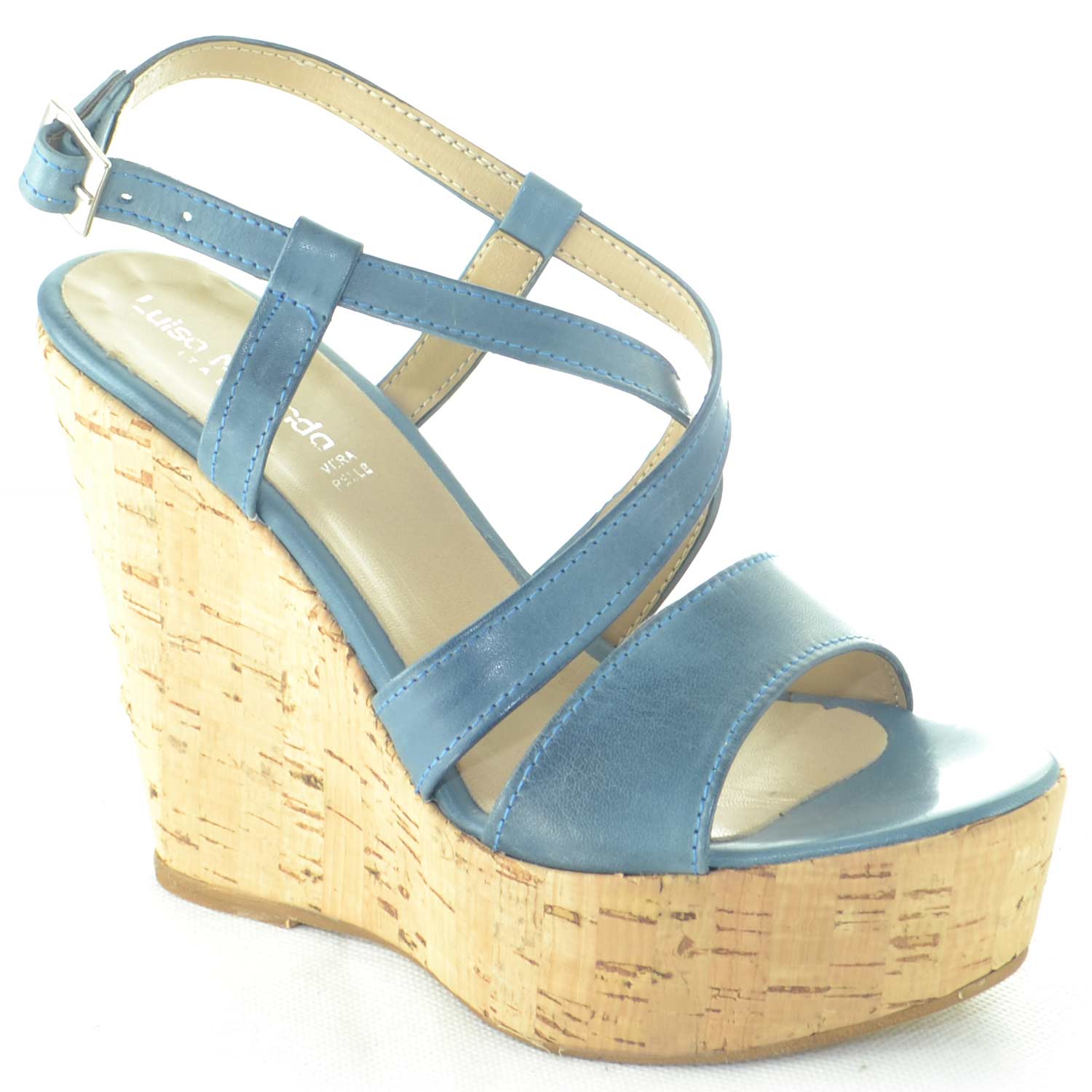 scarpe donna zeppa sughero comfort alta VERA PELLE made in italy donna ...