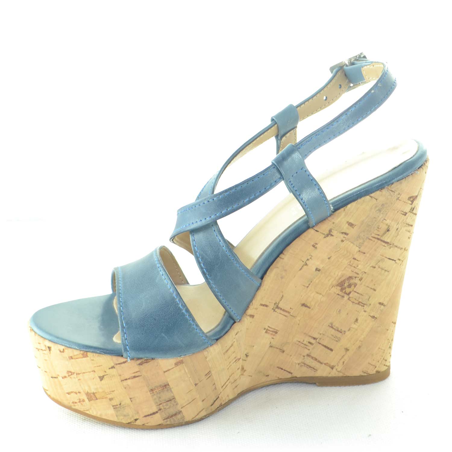 scarpe donna zeppa sughero comfort alta VERA PELLE made in italy donna ...