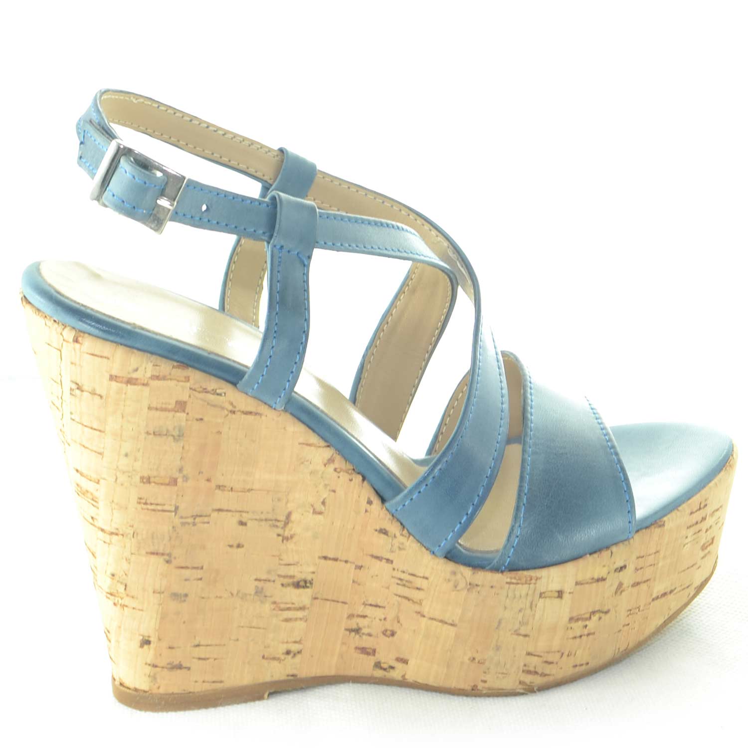 scarpe donna zeppa sughero comfort alta VERA PELLE made in italy donna ...