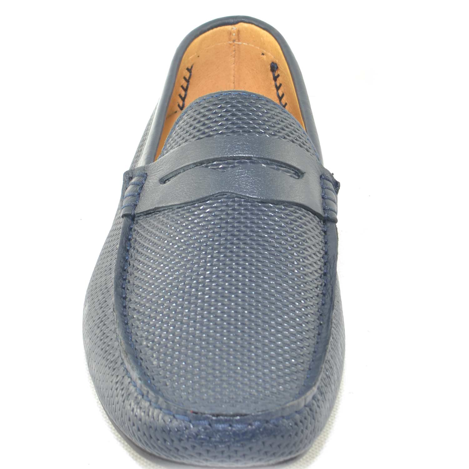 mocassino car shoes uomo blu traforato comfort man casual made in italy ...