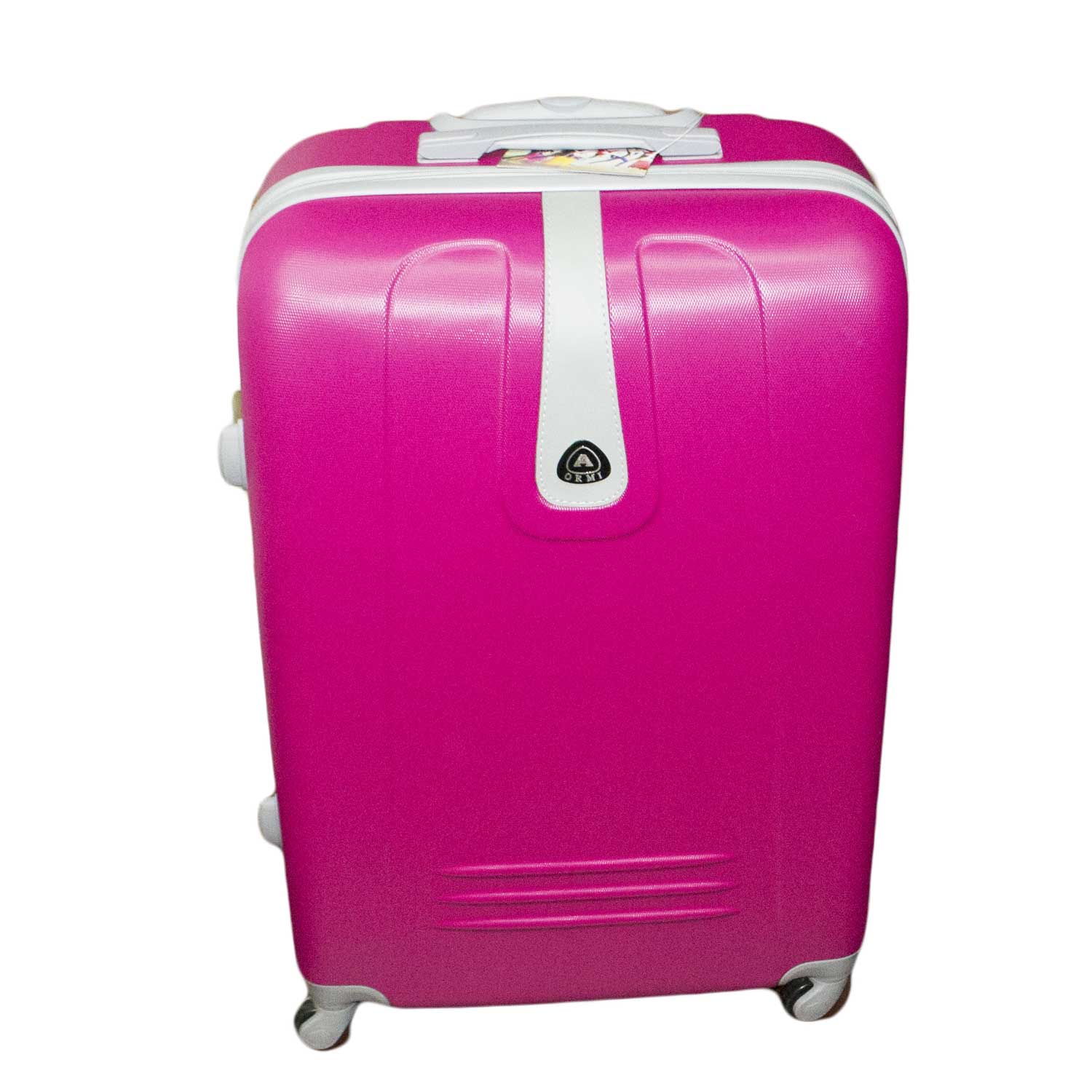 Set di 3 valigie fucsia con struttura rigida trolley valigie bagaglio a ...