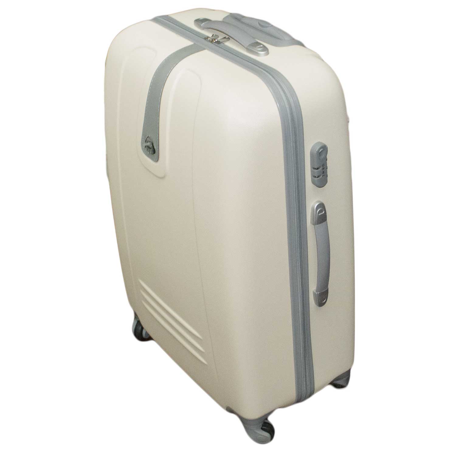 Set di 3 valigie beige con struttura rigida trolley valigie bagaglio a ...