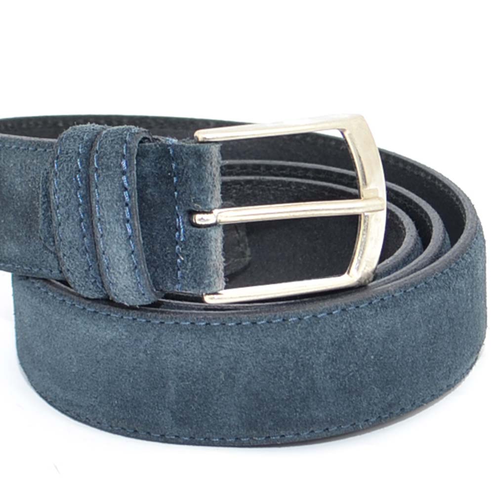 Cintura uomo blu navy in vera pelle scamosciata effetto vintage con ... Cintura uomo blu navy in vera pelle scamosciata effetto vintage con ...