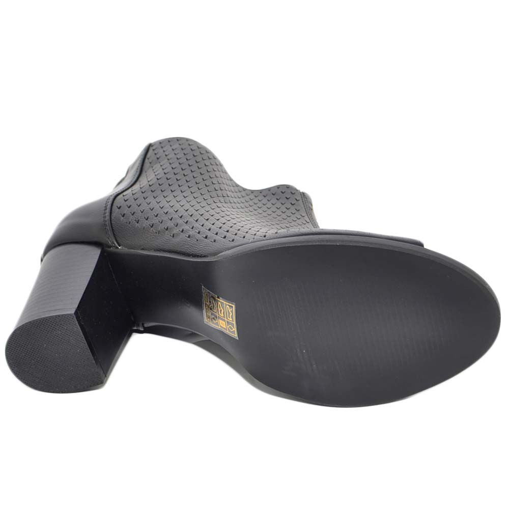 Tronchetto donna estivo alla caviglia nero con tacco largo comodo ...