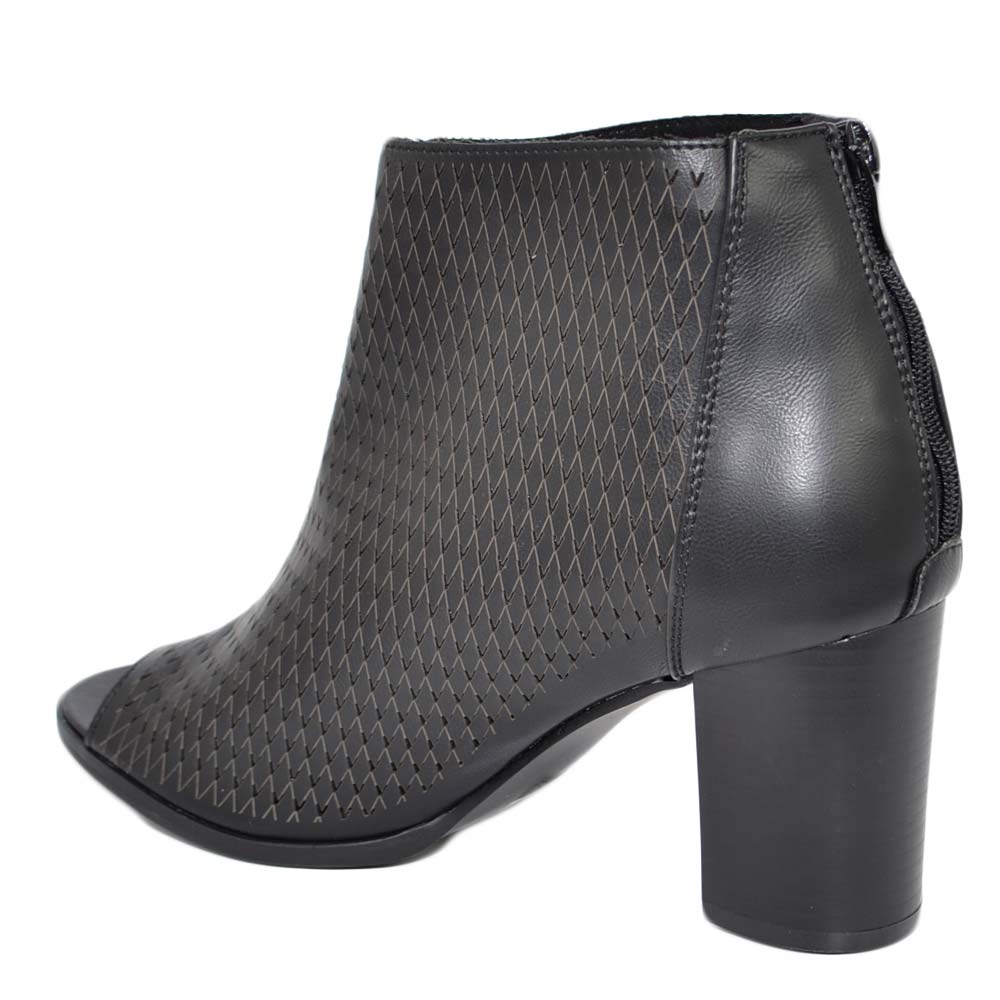 Tronchetto donna estivo alla caviglia nero con tacco largo comodo ...