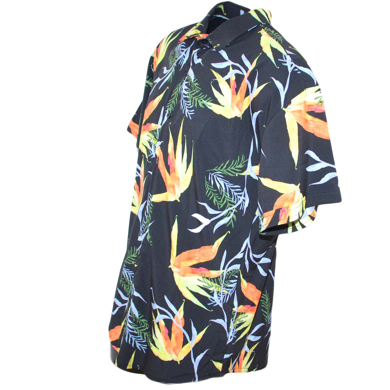 Camicia uomo a manica corta in cotone con bottoni frontali fantasia ...