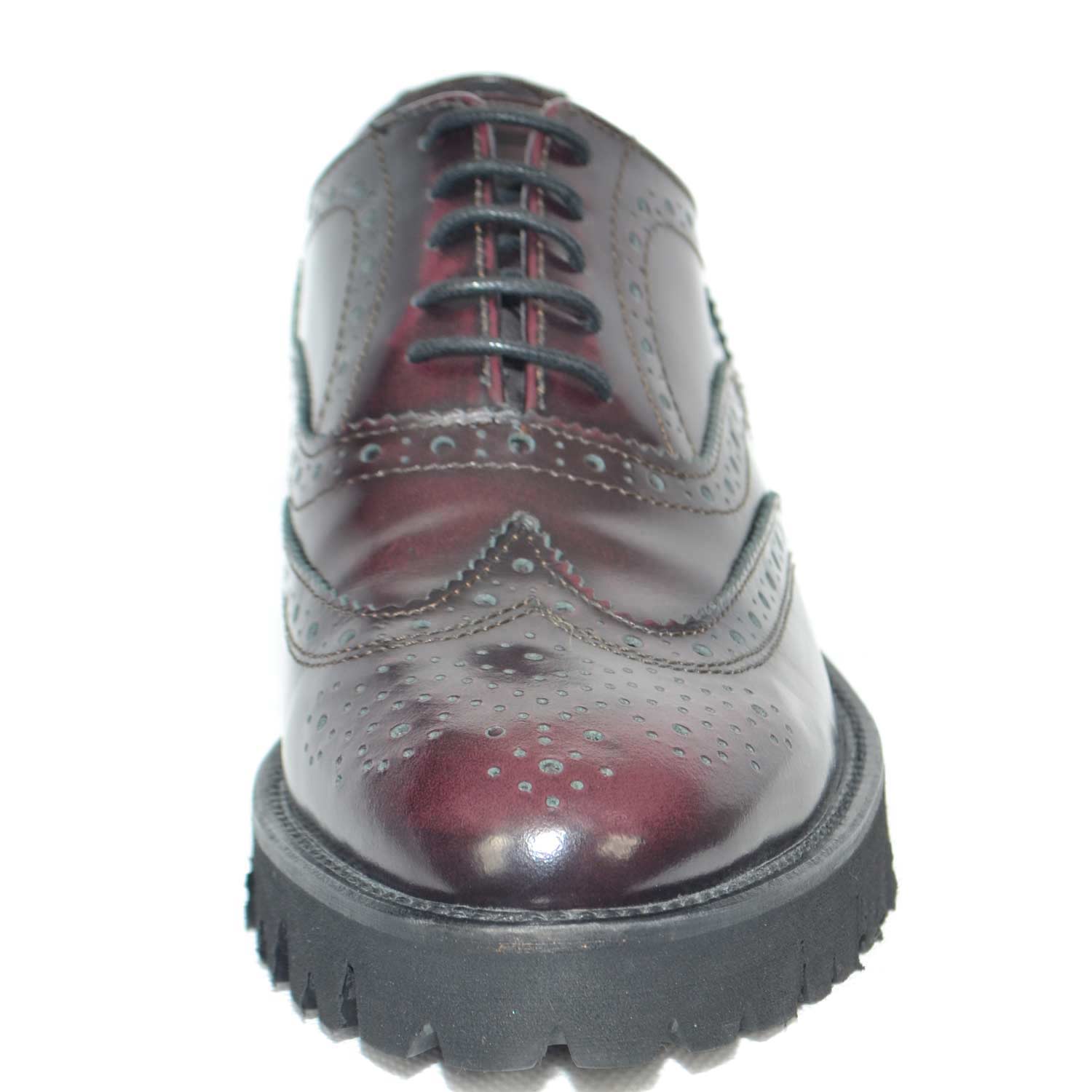 Scarpe uomo francese stringate bordeaux scuro fondo antiscivolo ...