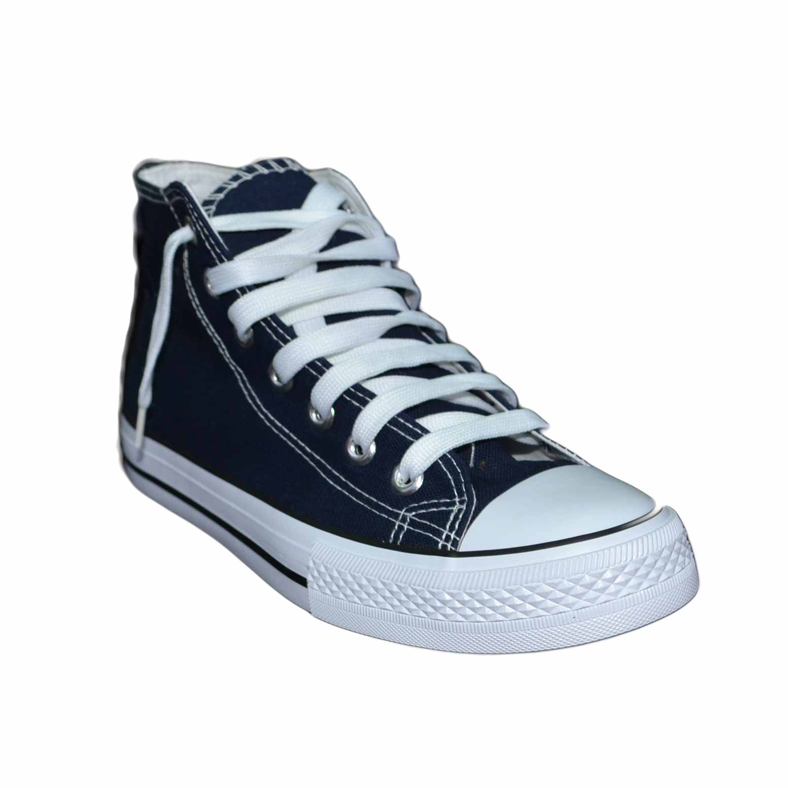 Scarpe tela uomo alte ginnico ultraleggere comode nero stringate lacci ...