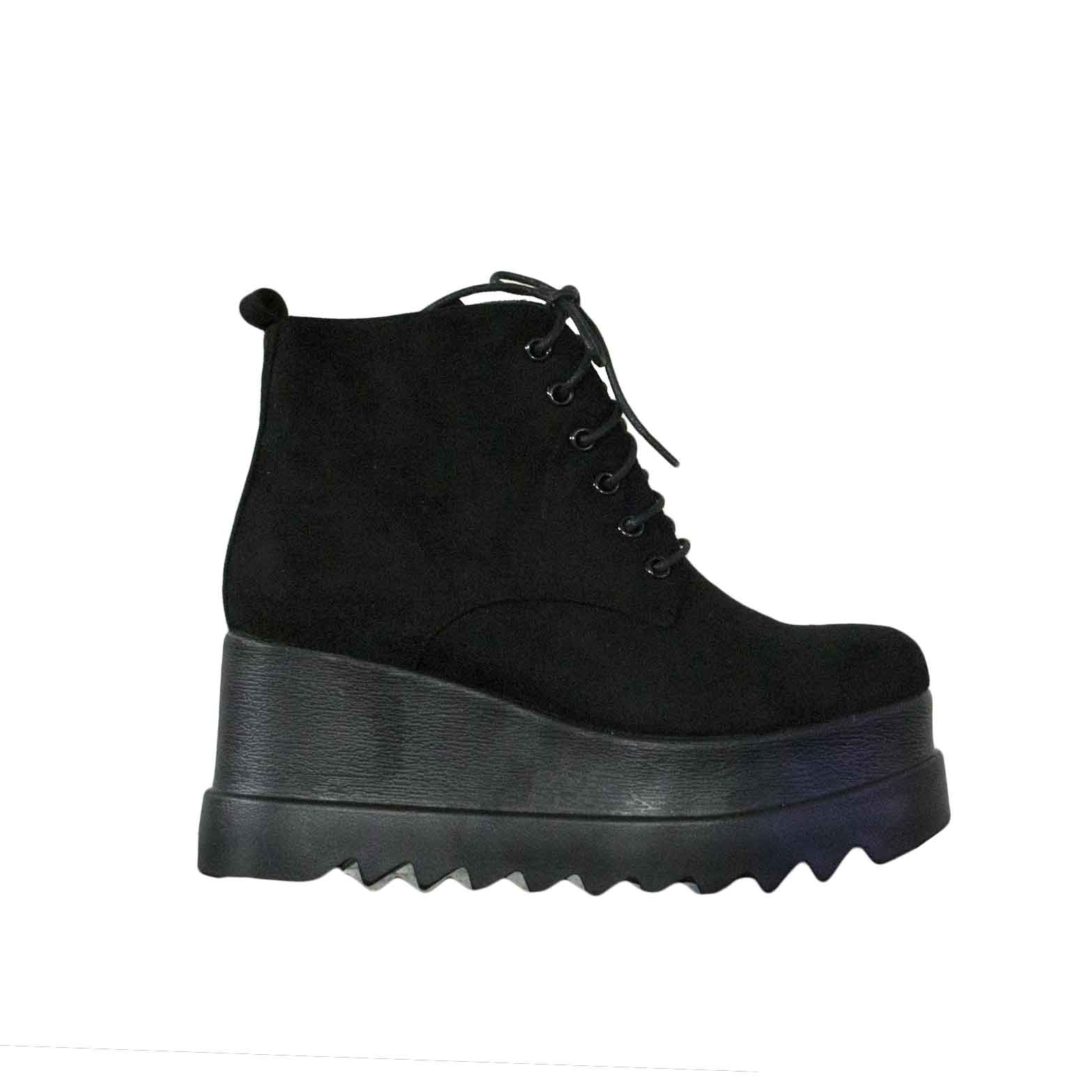 Scarpe donna lacci zeppa glamour underground moda comfort donna ...