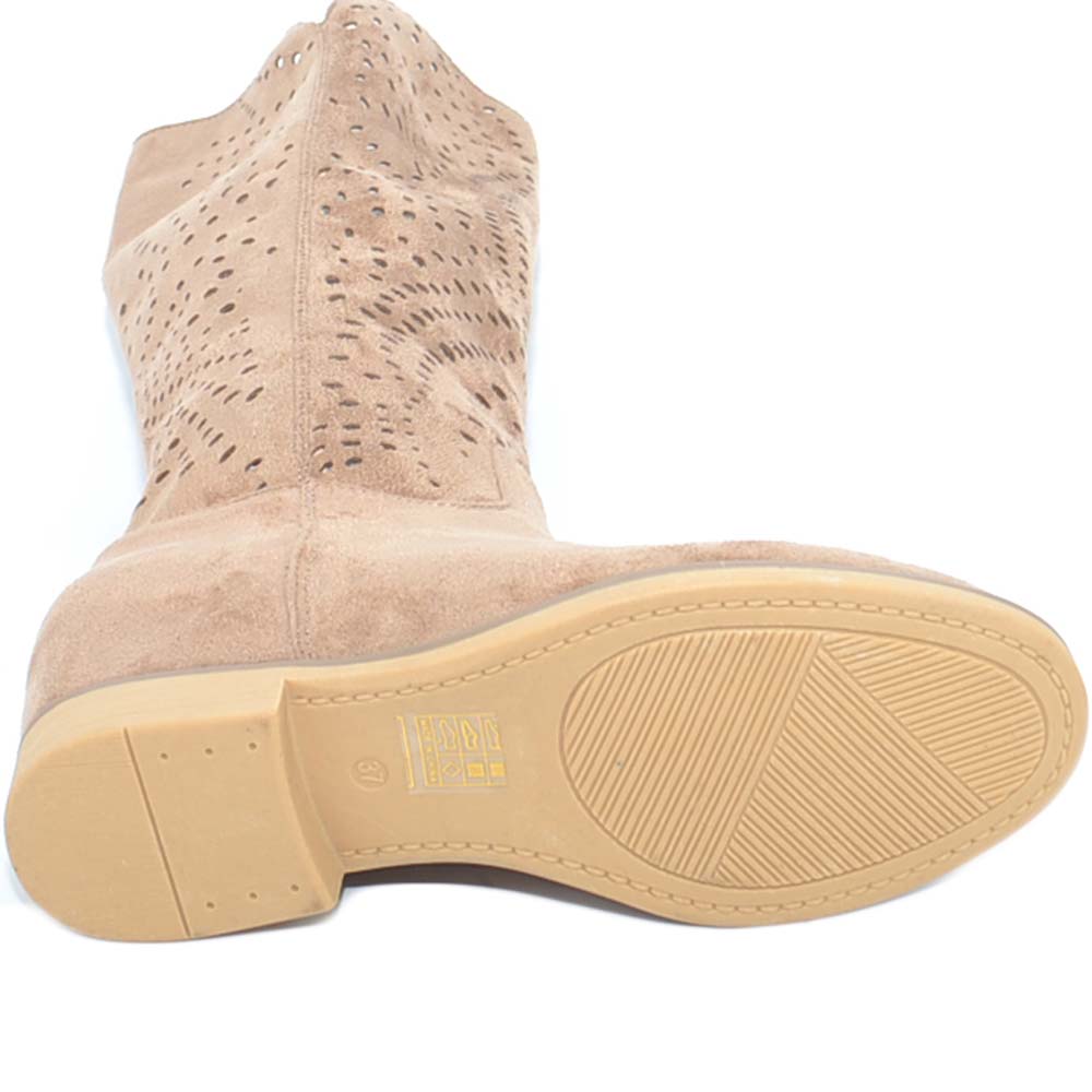 Stivale donna estivo tortora con zeppa para interna con gambale ...